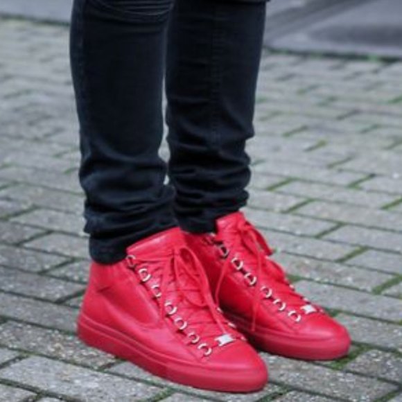 Balenciaga | Shoes | Authentic Balenciaga Arena High Sneaker Red Men ...
